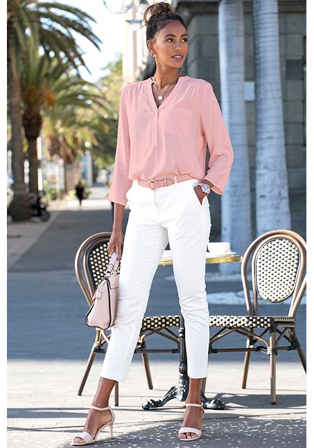 Rose Front Pocket Blouse