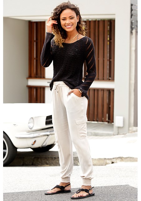Black Open Knit Sweater