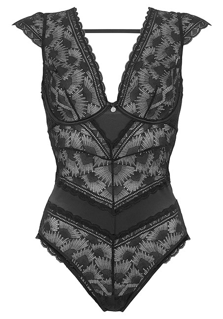 Black Lace Underwire Teddy X52012 Lascana