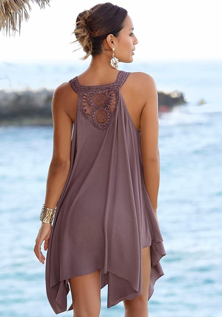 Crochet Back Insert Dress Lascana